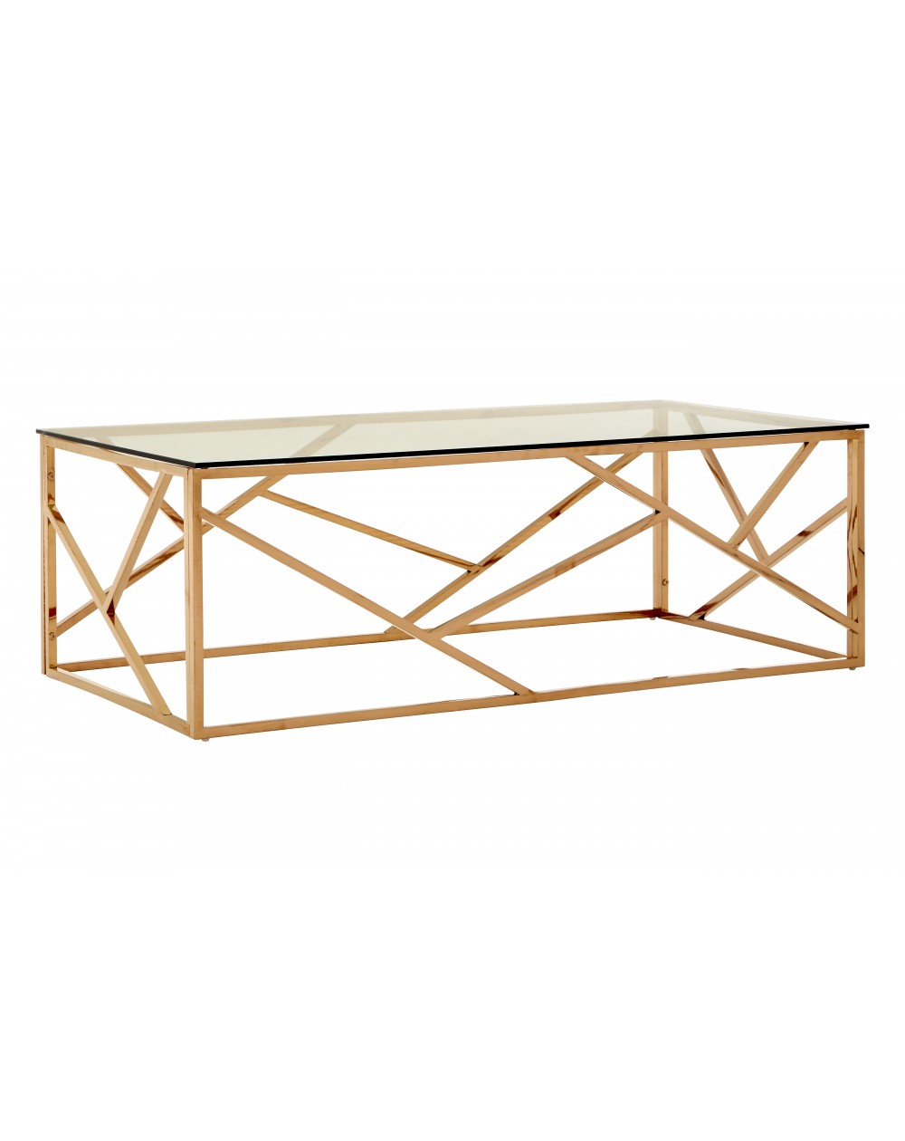 Premier Housewares - Allure Coffee Table Clear Glass Rose Gold - Asco ...